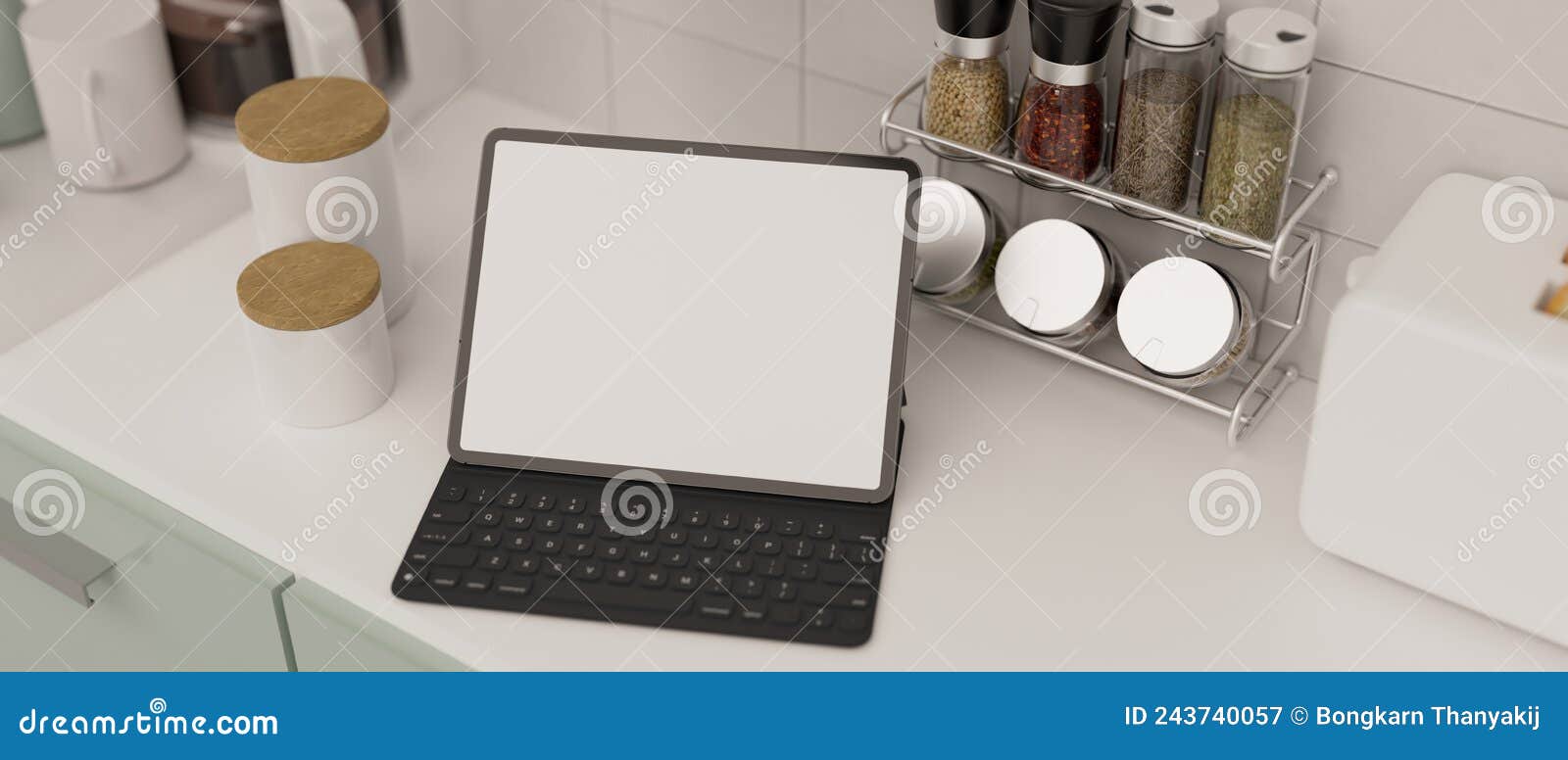 Countertop Tablet Holder Podium Stand With Transparent Screen Vector ...