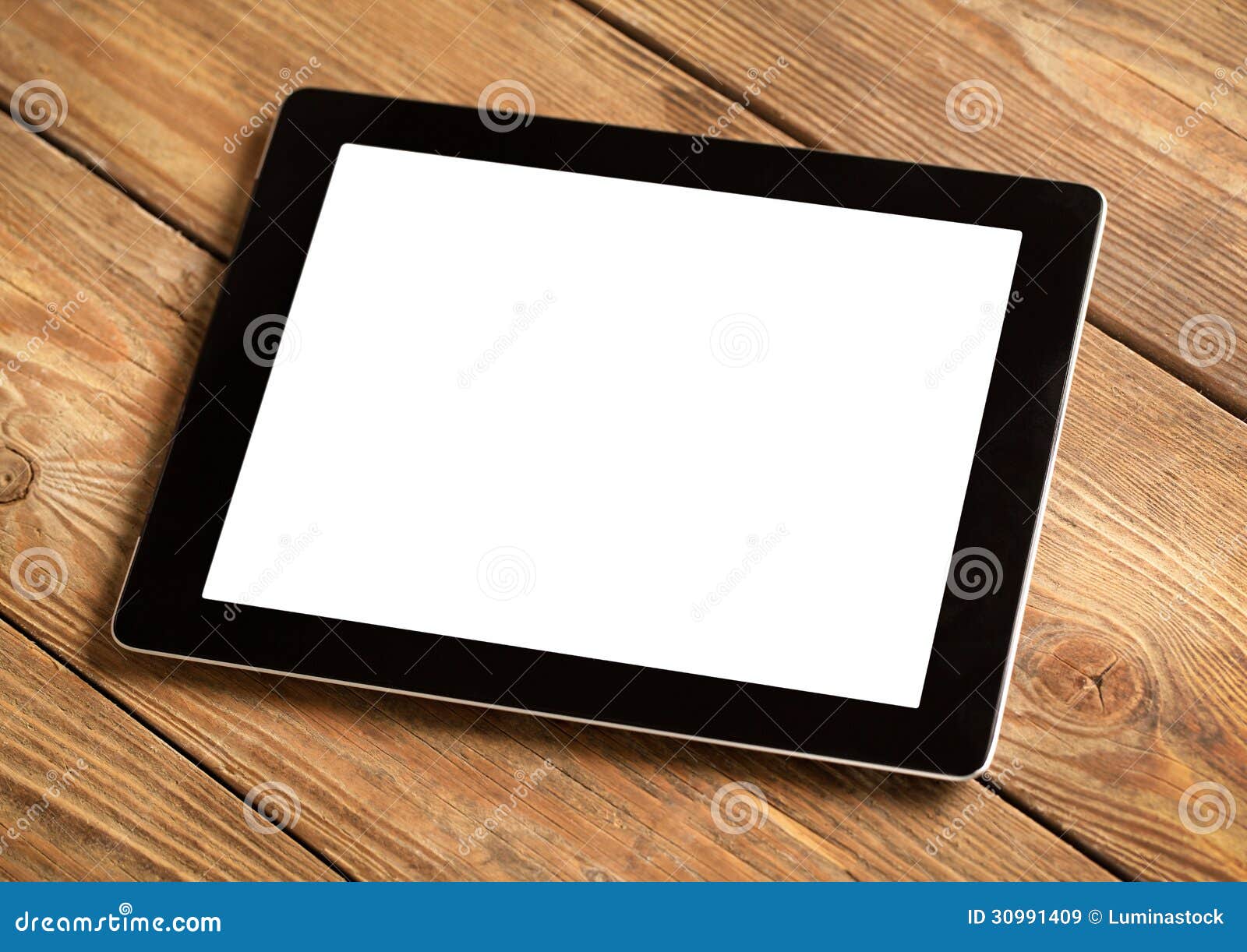 Tablet on Wood stock image. Image of contemporary, wood - 30991409
