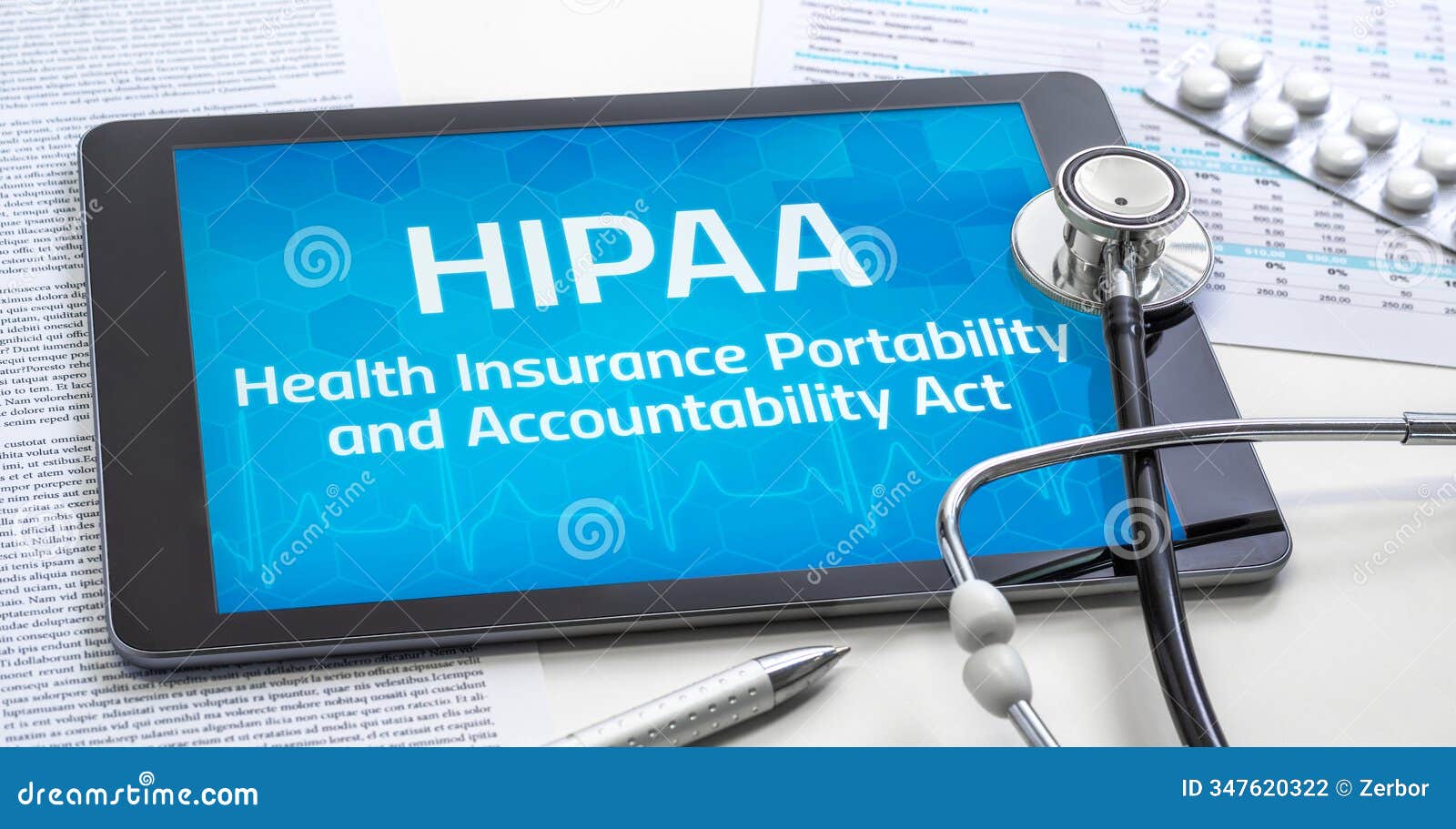 A Tablet with the the Word HIPAA Stock Photo - Image of hipaa, disease ...