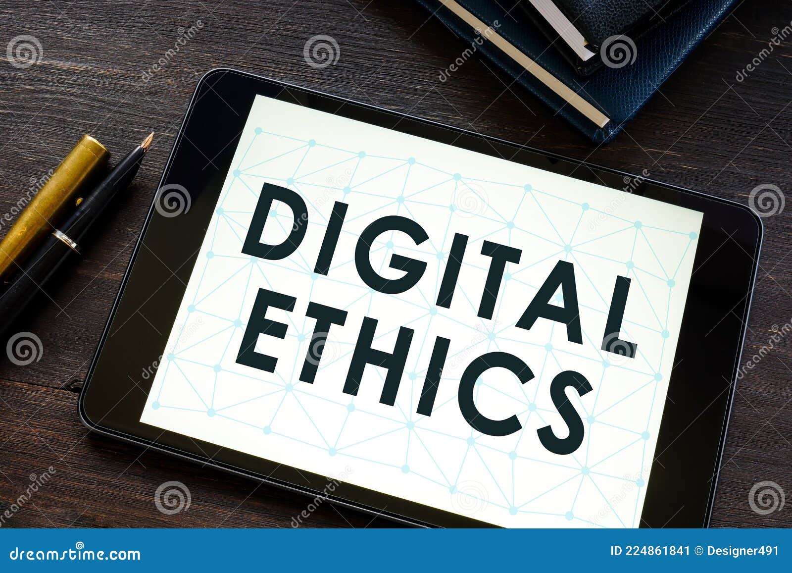 Tablet with Words Digital Ethics on the Screen. Stock Image - Image of ...