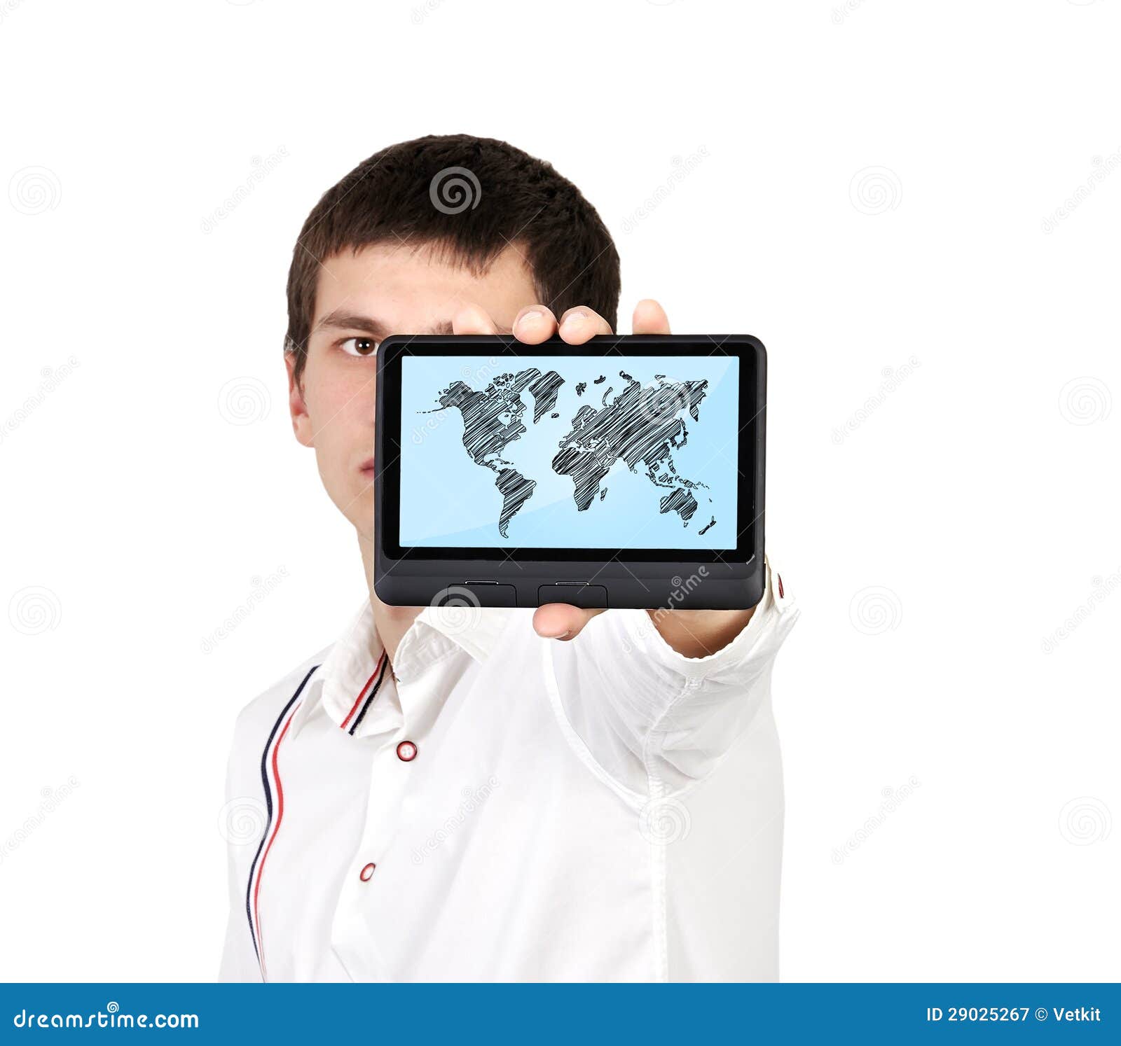 Tablet with world map stock image. Image of adult, creative - 29025267