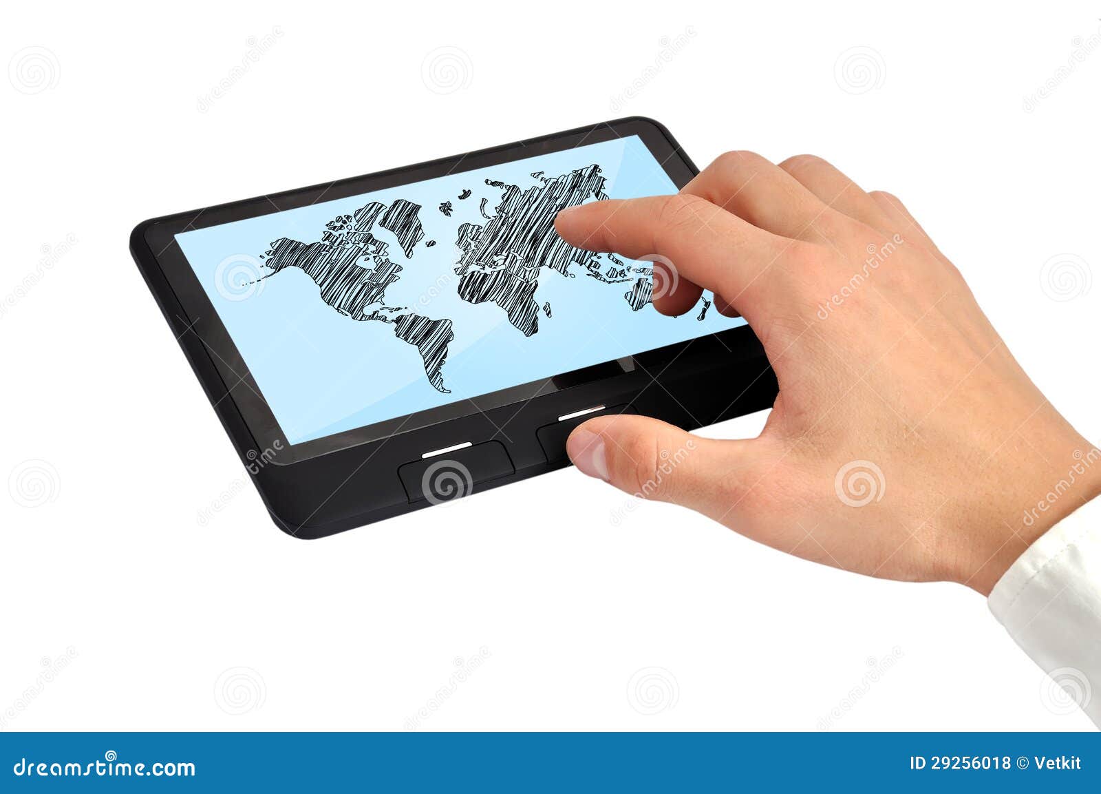 Tablet with world map stock photo. Image of cartography - 29256018