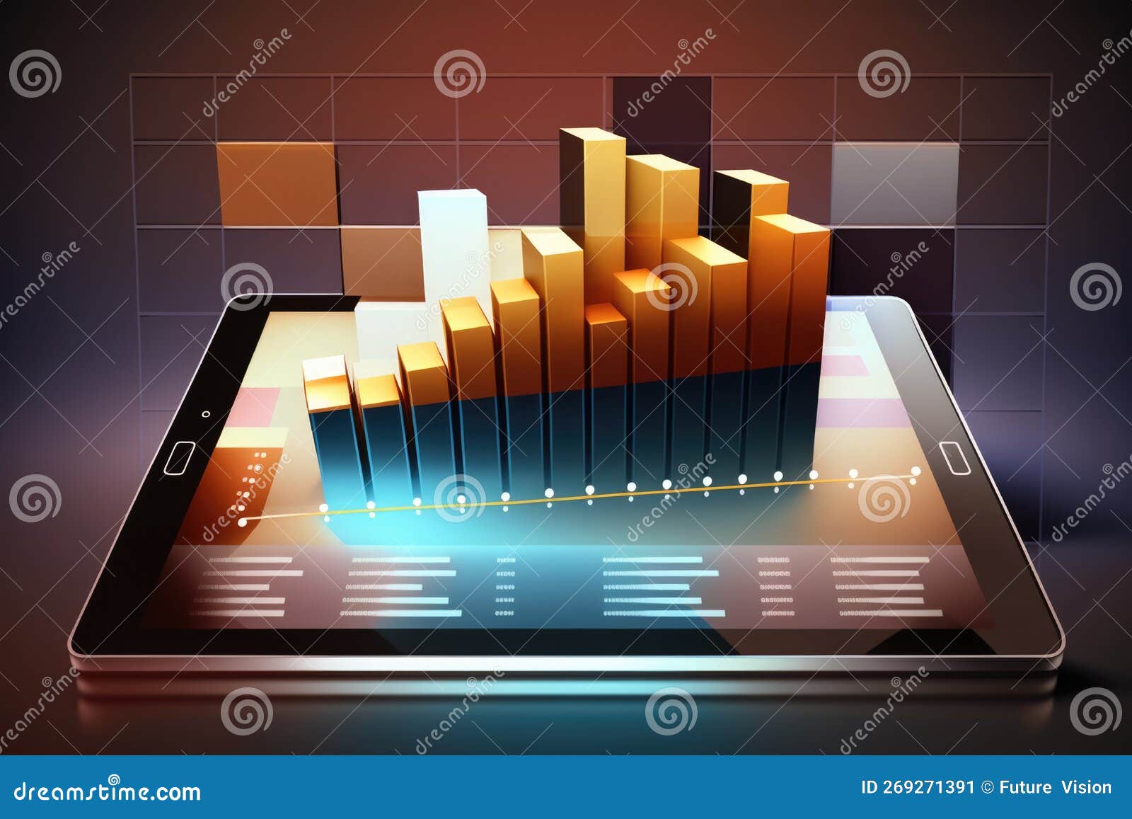Yellow Bar-Graph Up And Arrow With Coin Is A Background Stock Photo ...