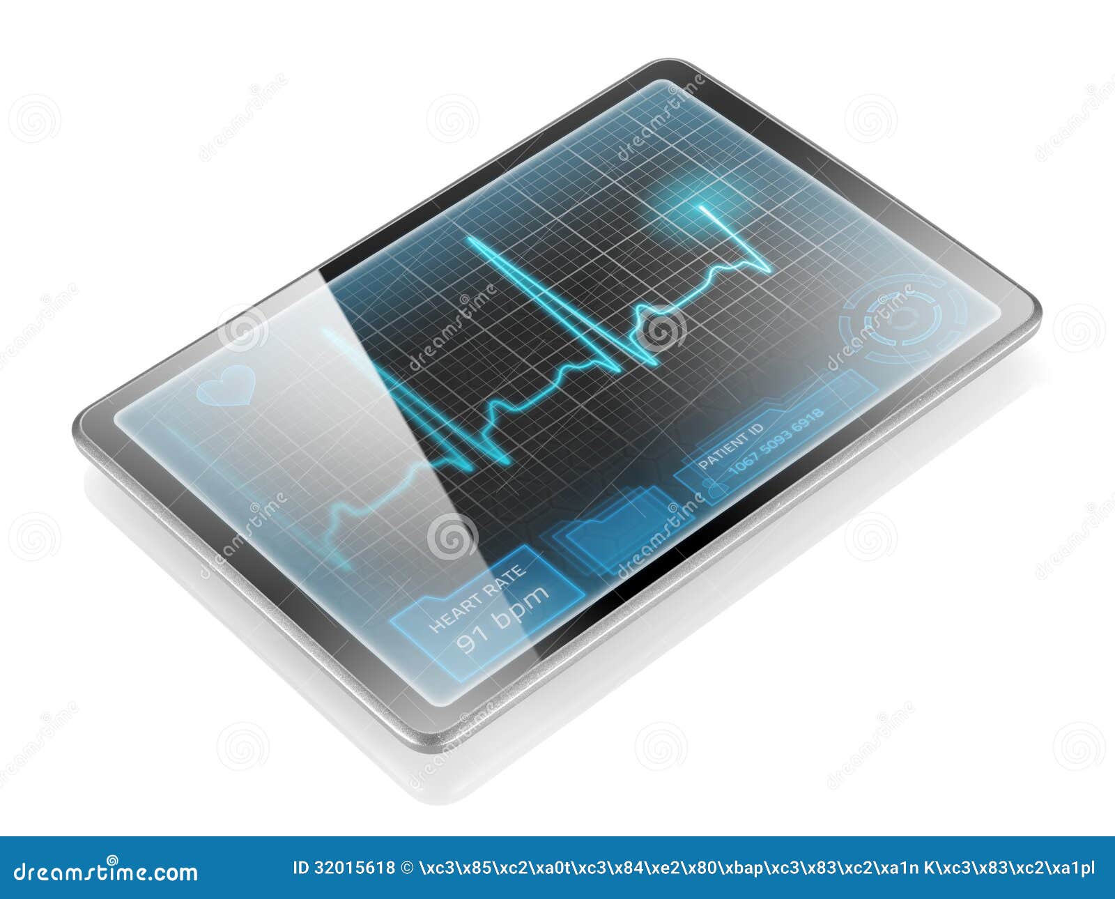 Tableta con ECG foto de archivo. Imagen de aislado, emergencia - 32015618
