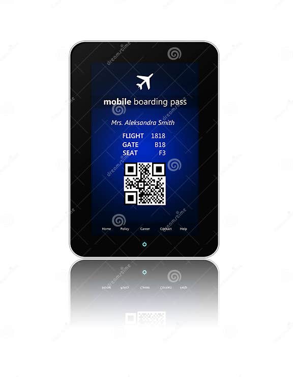 Tableta Con El Documento De Embarque Móvil Sobre Blanco Stock de ilustración - Ilustración de ...