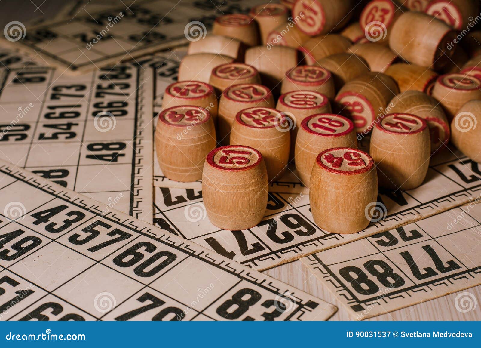 Tabletop Old Lotto Game with Wooden Elements. Stock Image - Image of ...