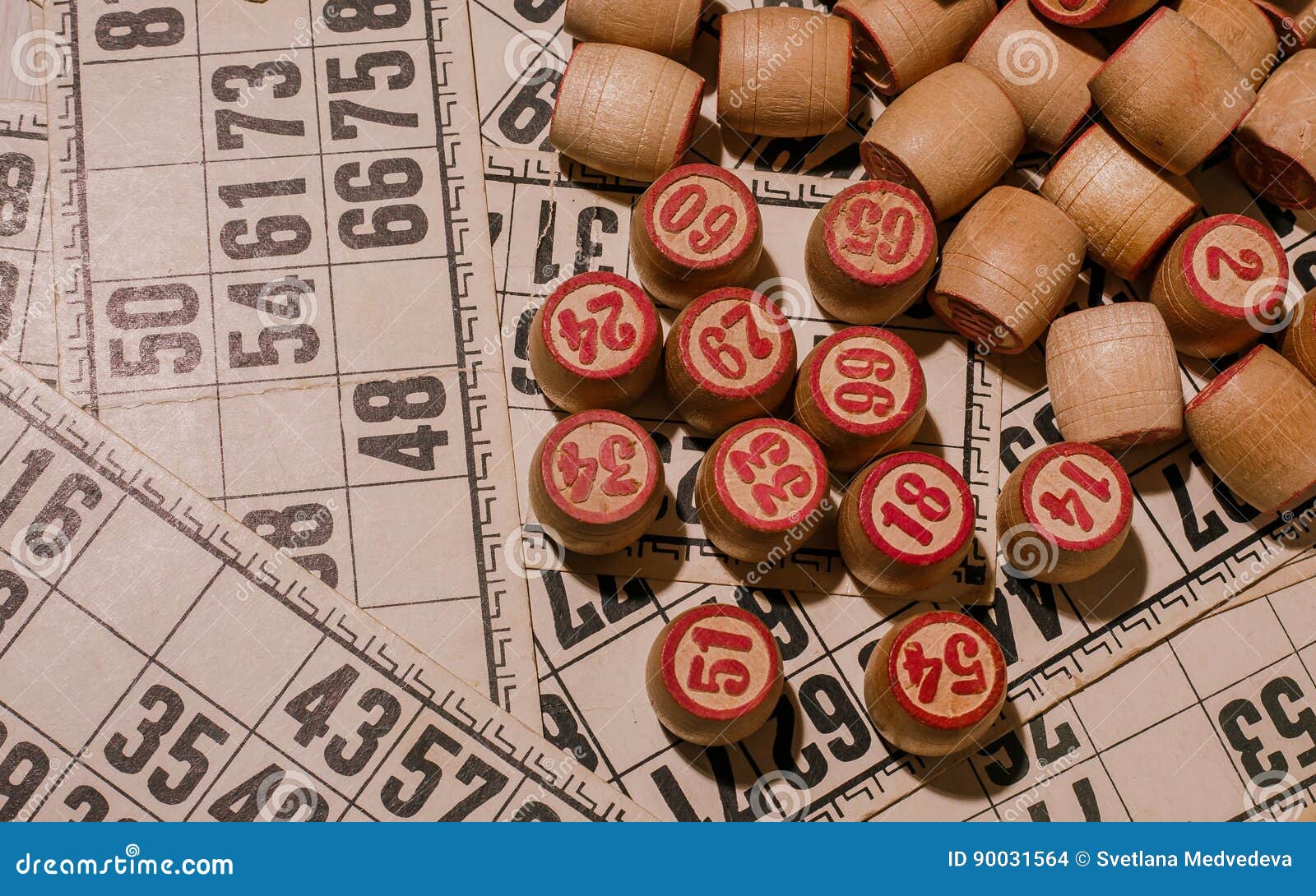 Tabletop Old Lotto Game with Wooden Elements. Stock Photo - Image of ...