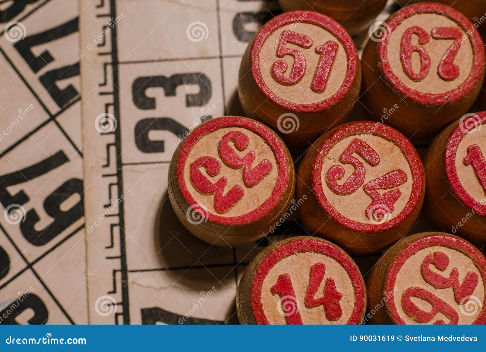 Tabletop Old Lotto Game with Wooden Elements. Stock Image - Image of ...