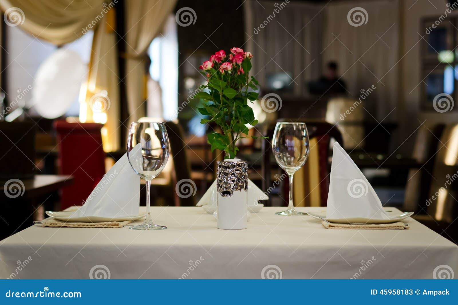 Tabletop Setting Design for Two People Stock Image - Image of flowers ...