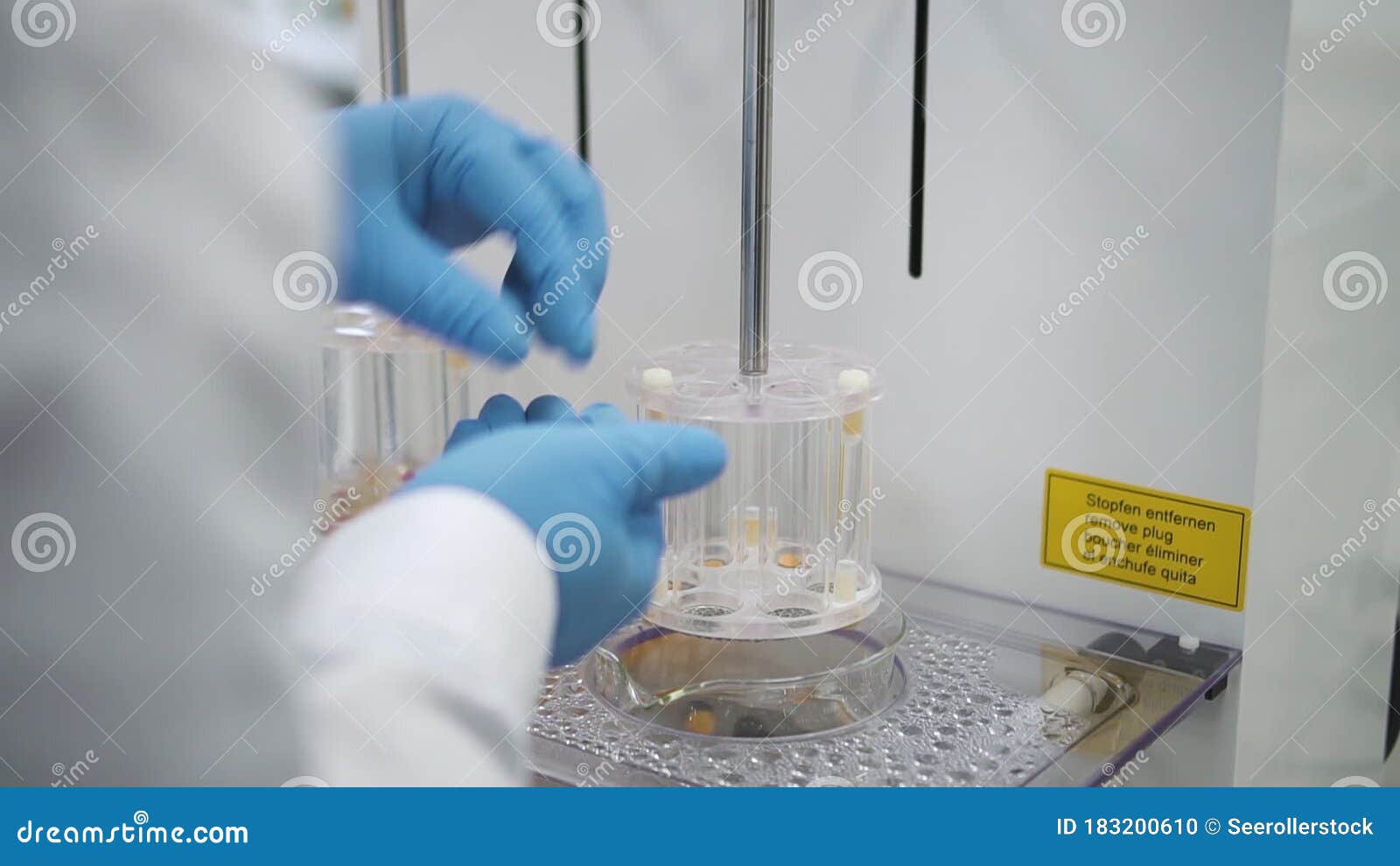 Tablets Being Tested in the Dissolution Apparatus at the Pharmaceutical ...