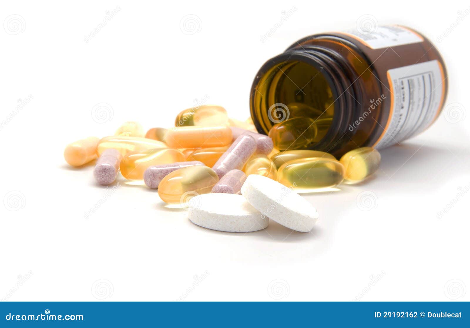 Tablets and a bottle stock photo. Image of health, dose - 29192162