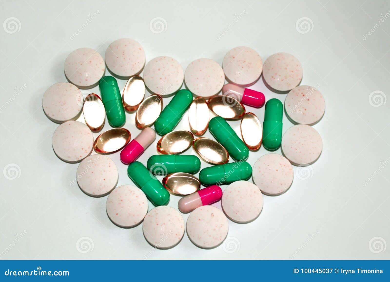 Tablets and Capsules are Lined in the Form of a Heart Stock Image ...