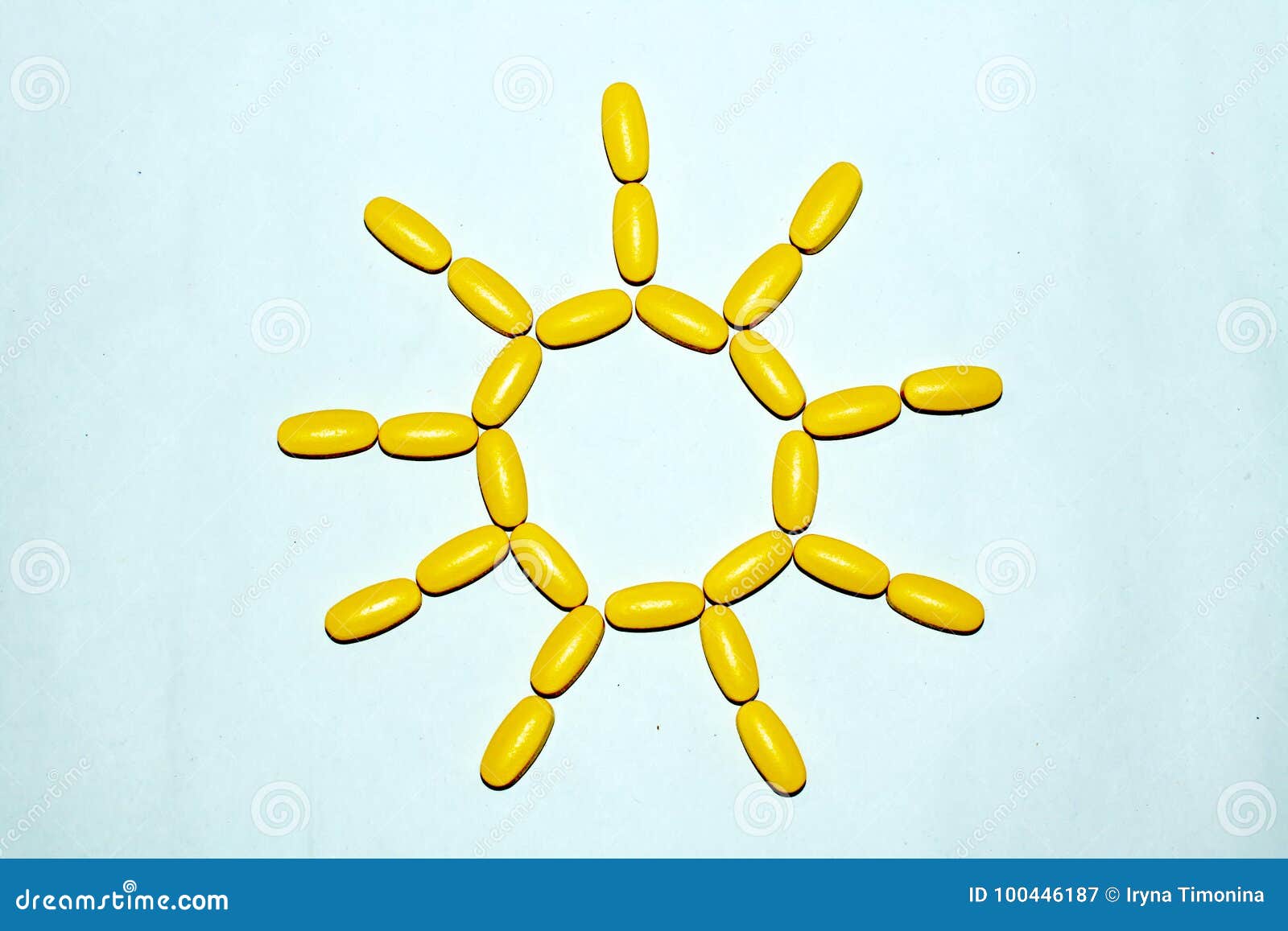 Tablets and Capsules are Lined in the Form of the Sun Stock Image ...