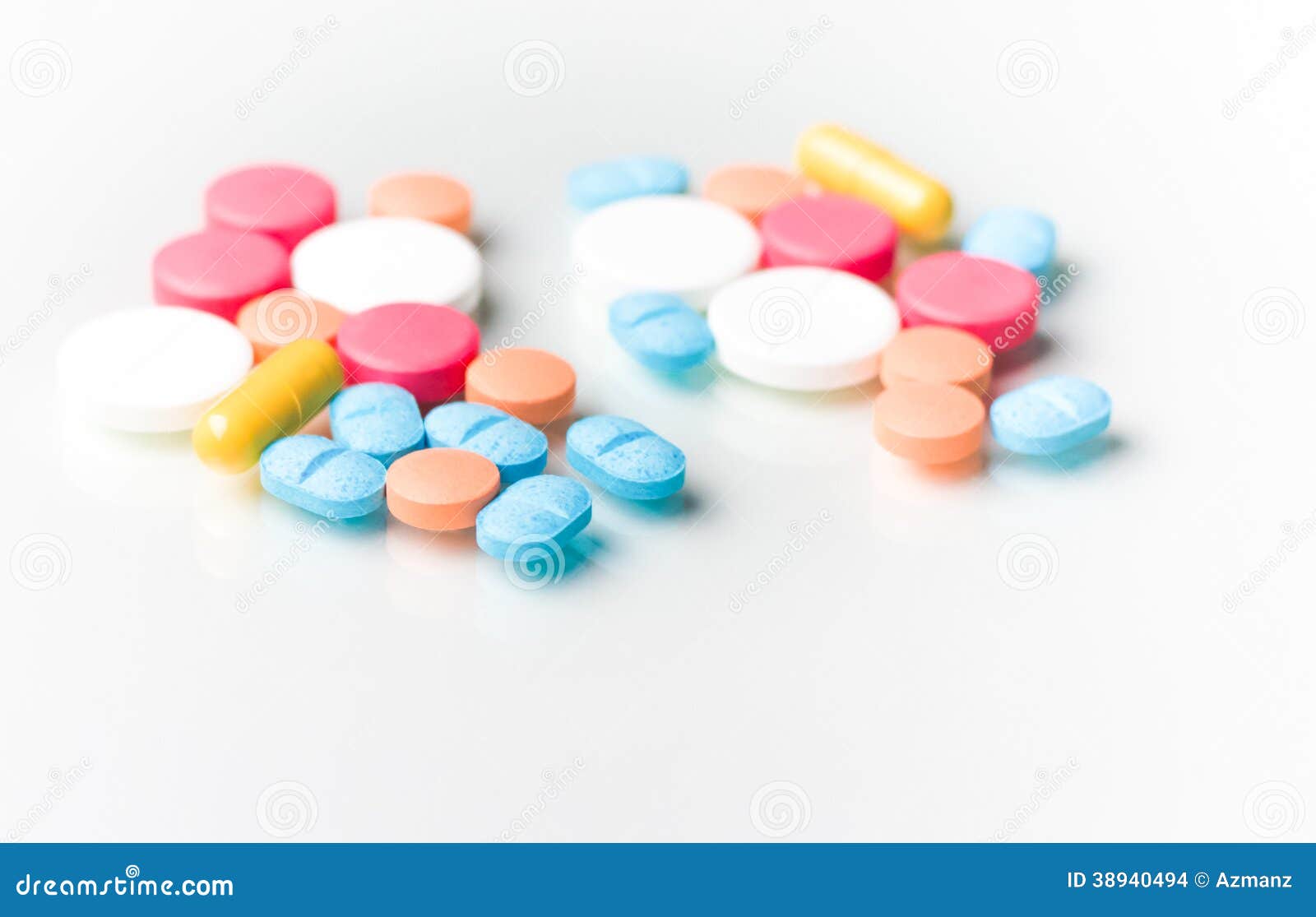 Tablets and Capsules on White Background Stock Photo - Image of ...