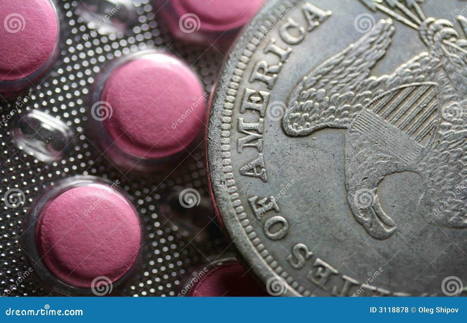 Tablets and coin stock photo. Image of money, macro, pharmacy - 3118878