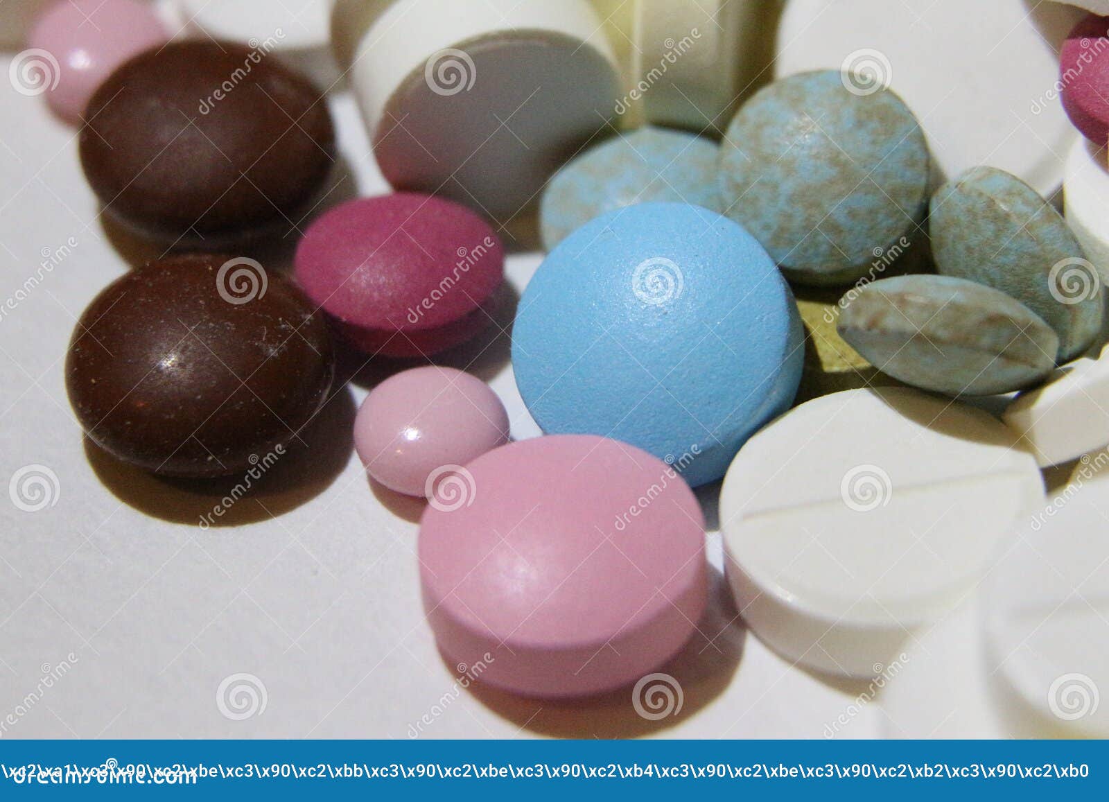 Tablets of Different Colors and Different Shapes Close Up Stock Photo ...