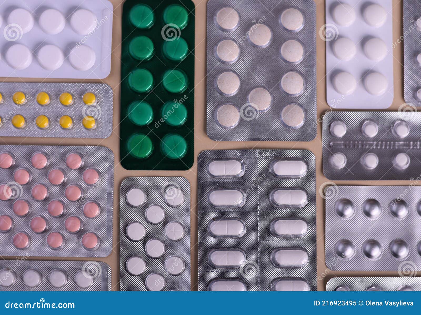 Tablets of Different Colors and Sizes. Background of Tablets Stock ...