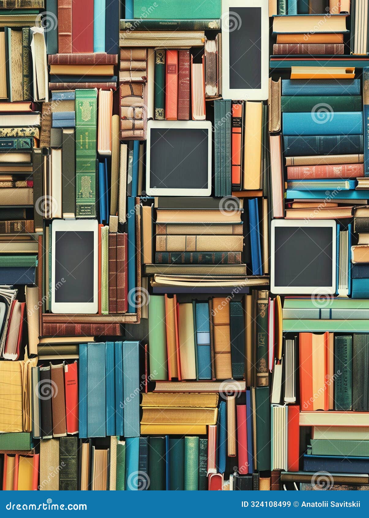 Tablets and E-readers Displaying Educational Materials and E-textbooks ...