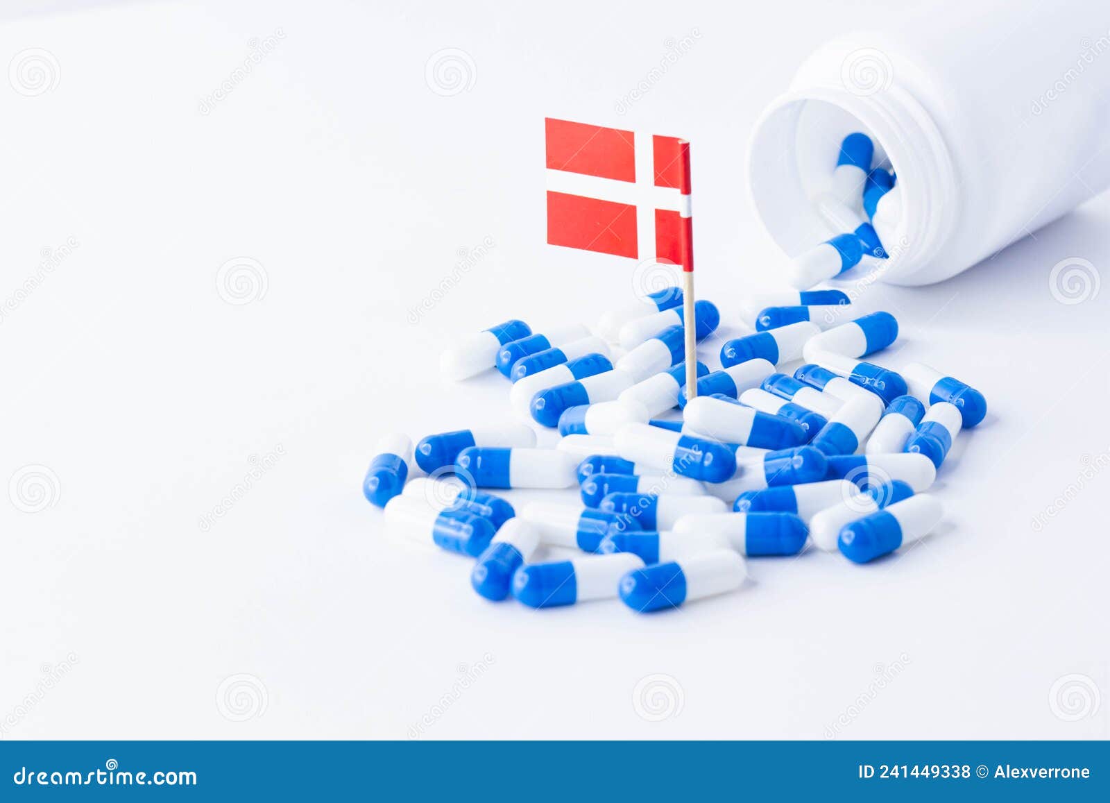 Tablets and the Flag of Denmark. Import of Tablets To Denmark. Stock ...