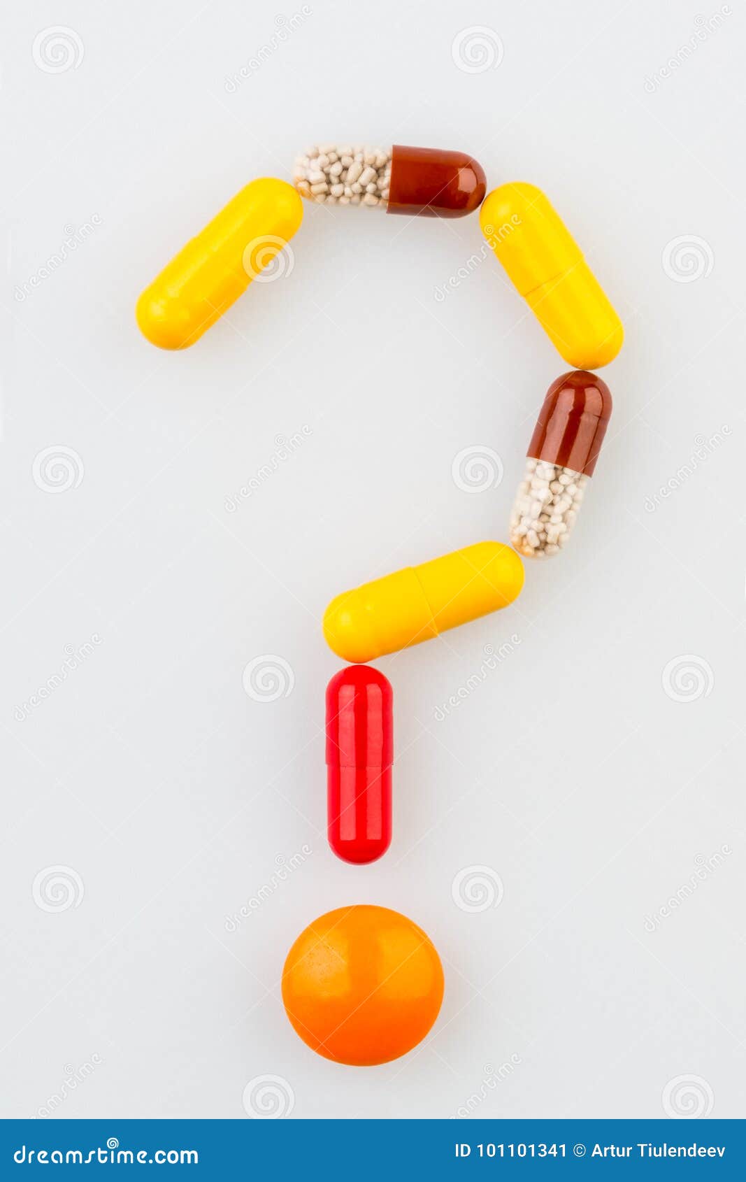 Tablets in the Form of a Question Mark on the Medical Table Stock Image ...
