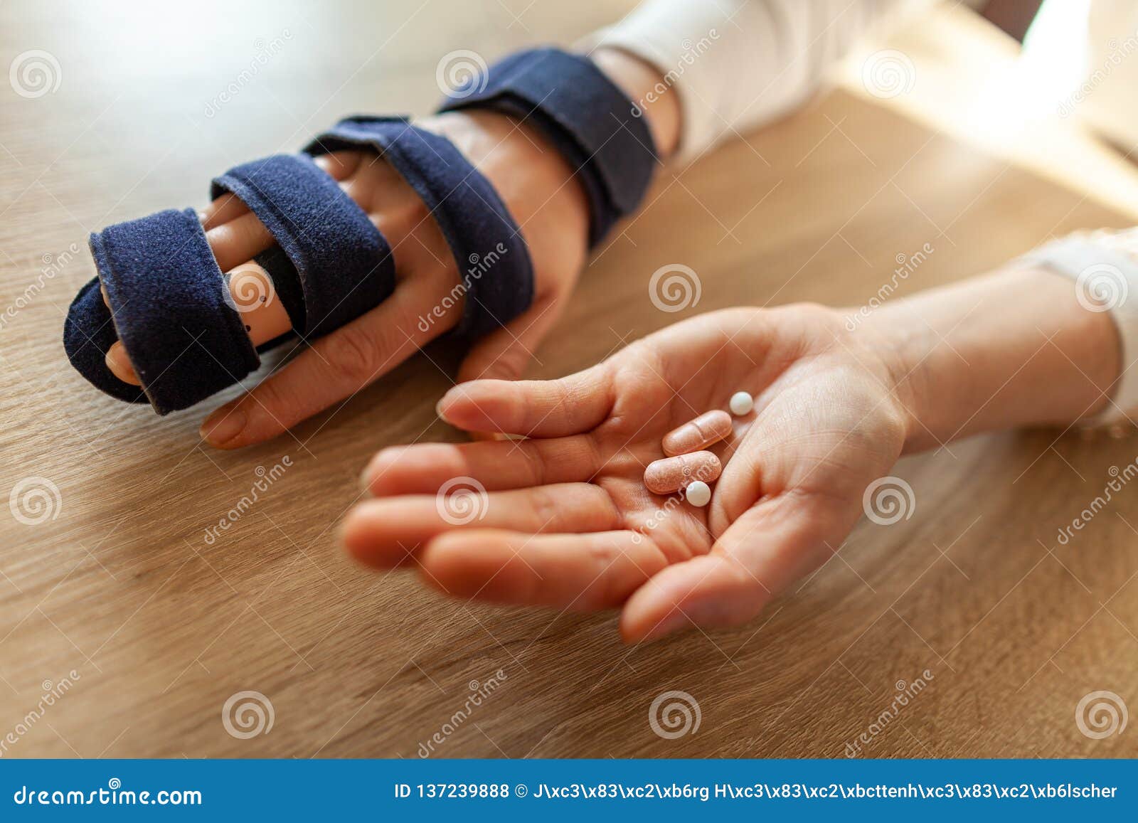 Tablets in a hand stock photo. Image of joint, careful - 137239888