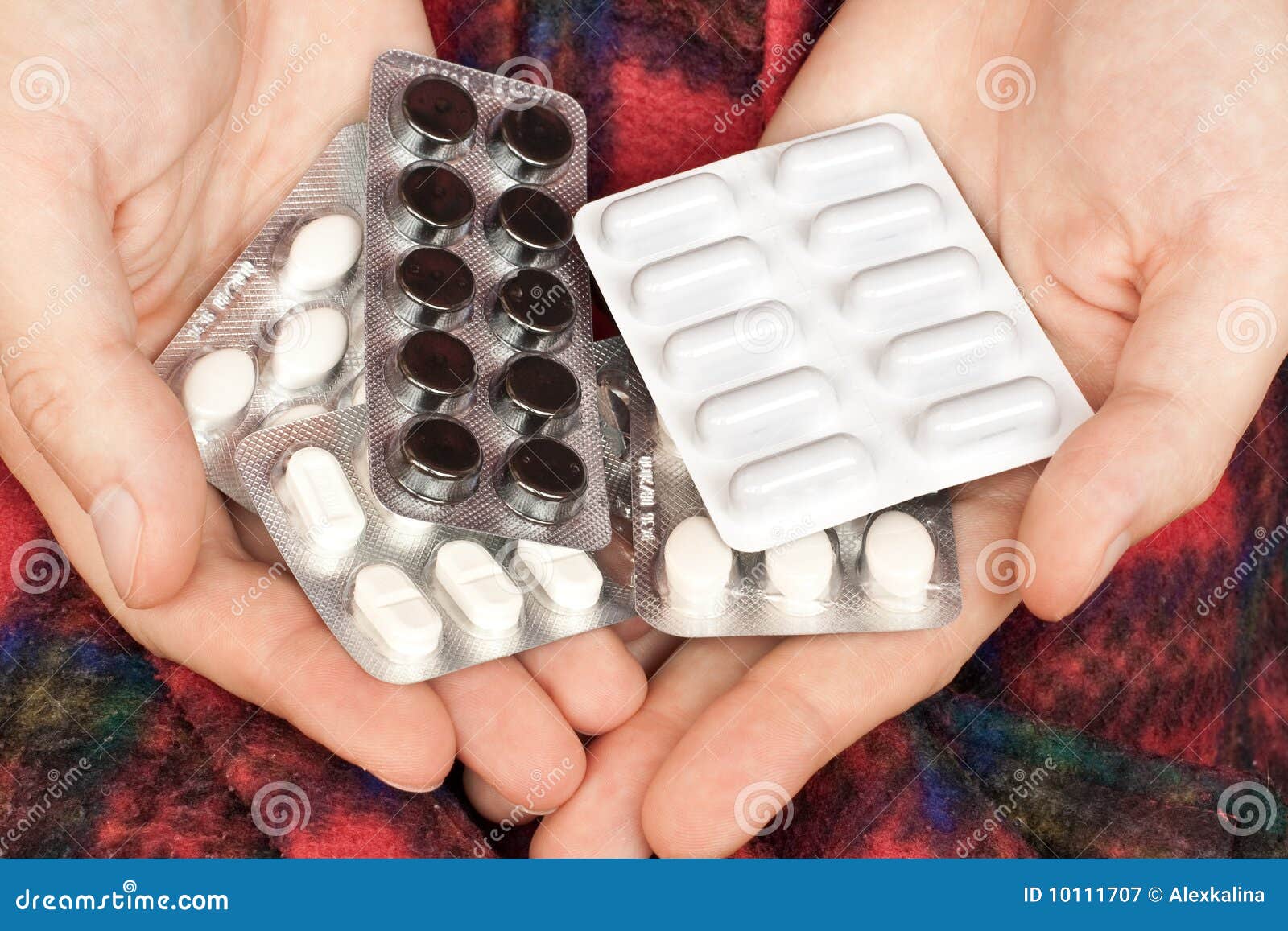Tablets in hands stock image. Image of medicine, hand - 10111707