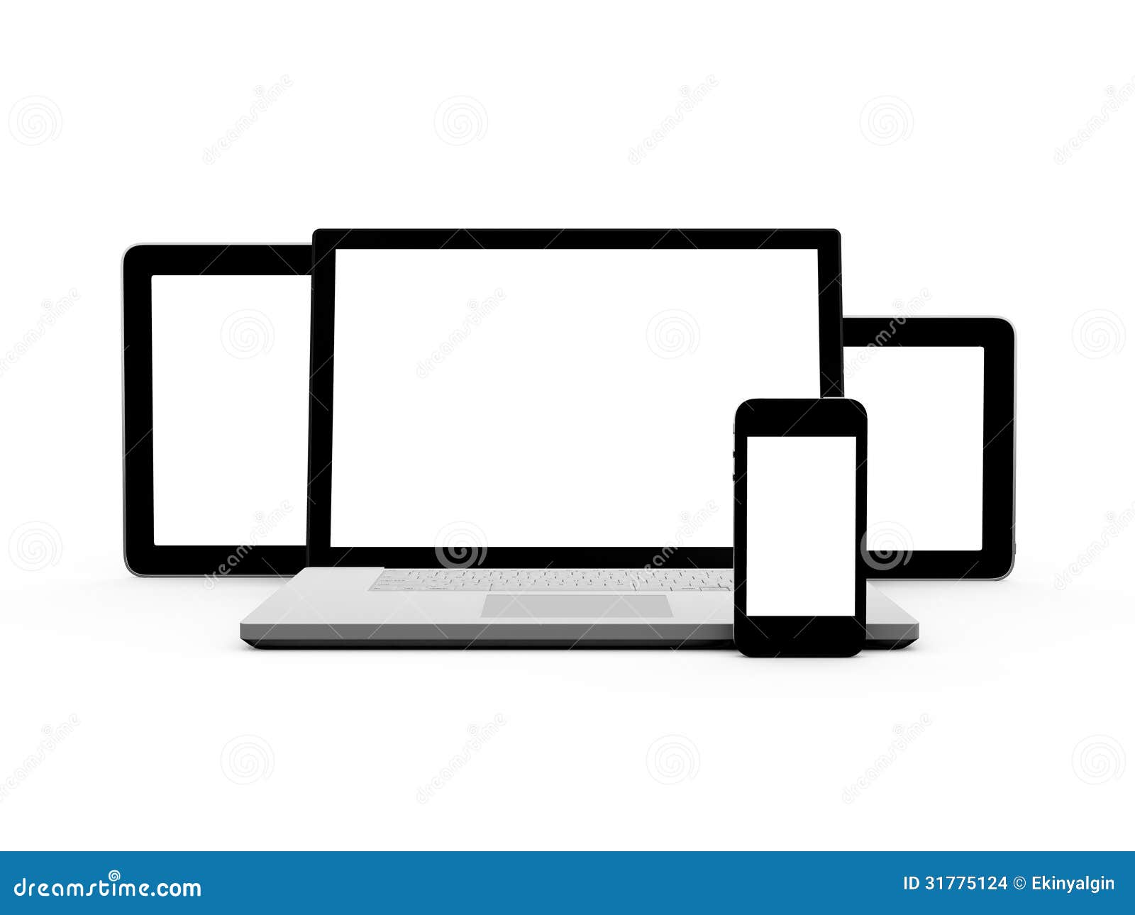 Tablets, Laptop and Phone stock illustration. Illustration of keyboard ...