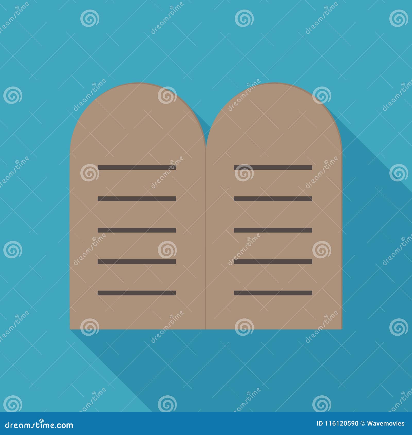 Tablets of the Law Icon in Flat Long Shadow Design Stock Vector ...