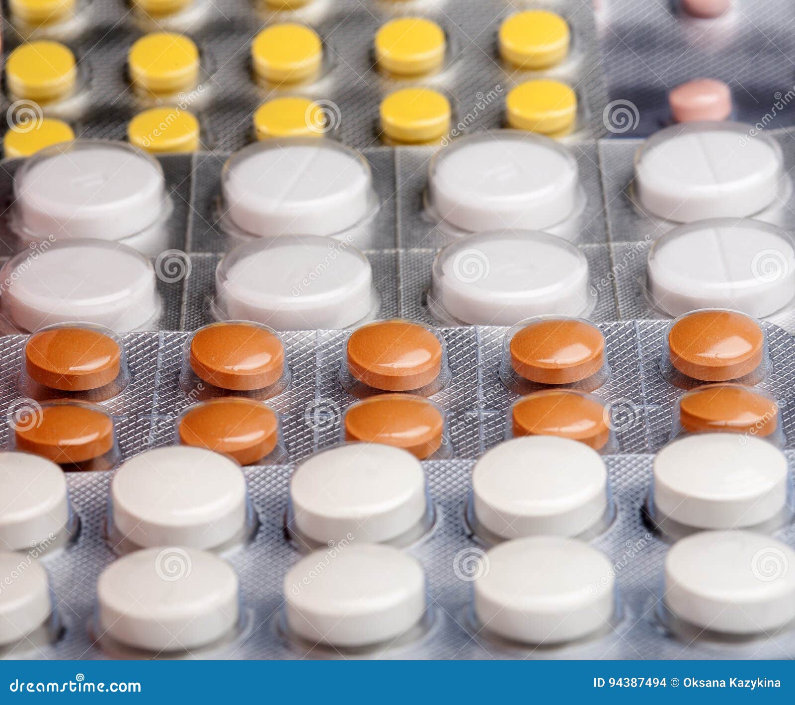 Tablets are a Lot of Yellow White and Brown Stock Photo - Image of ...