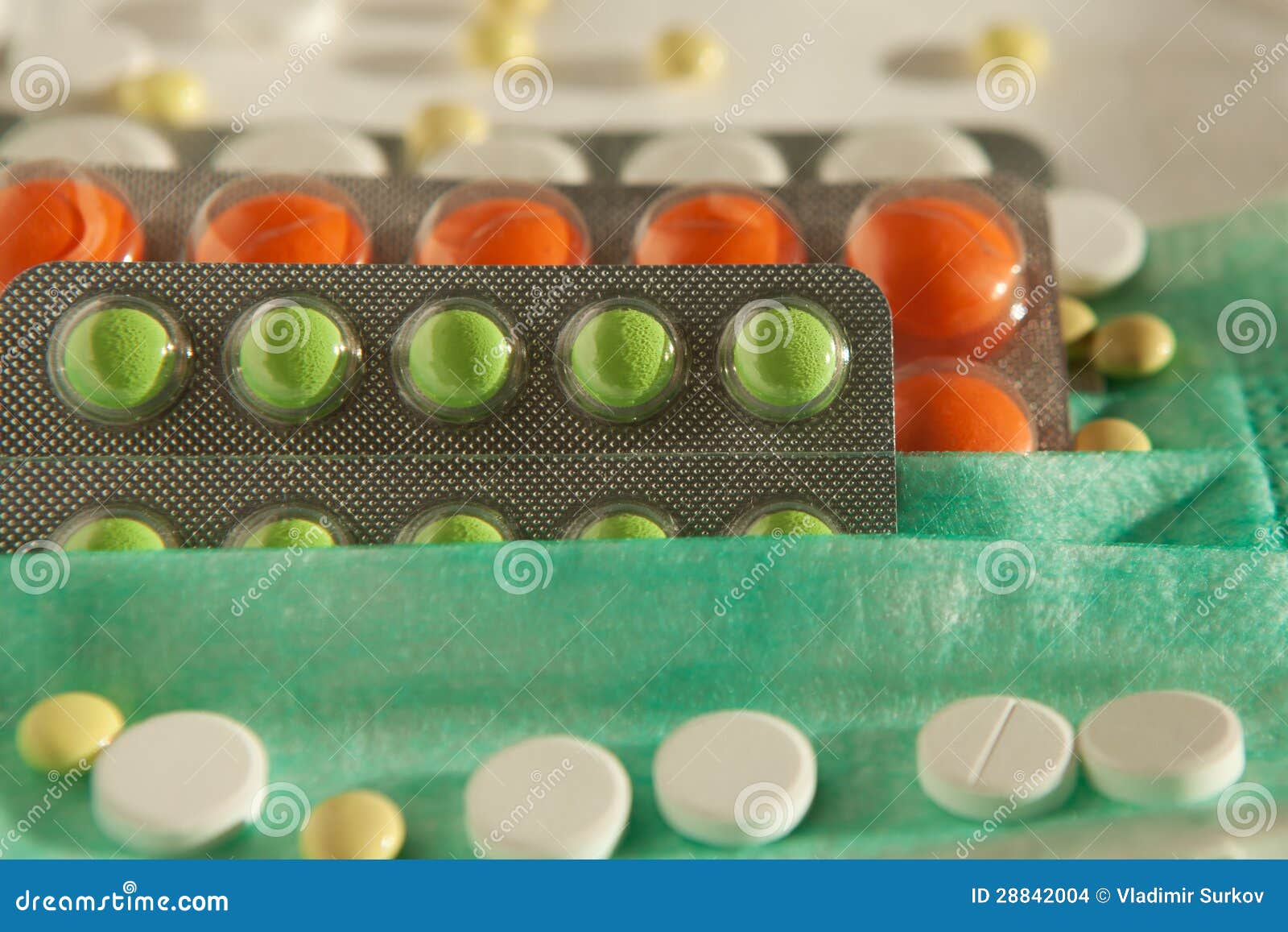 Tablets on the mask stock photo. Image of medical, color - 28842004