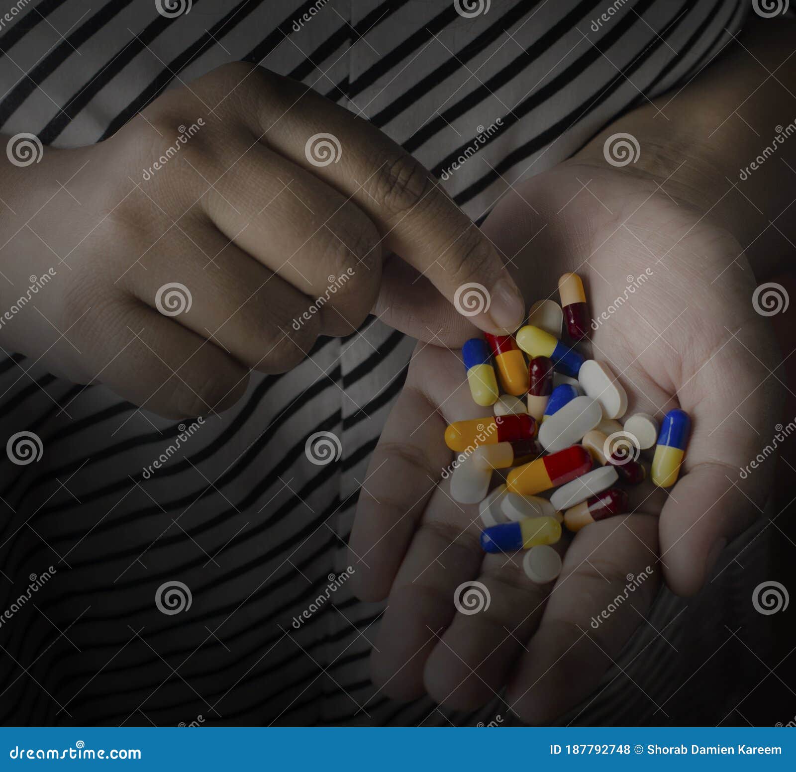 Hands Holding Drugs, Pills and Medicine.Taking Pills Stock Photo ...