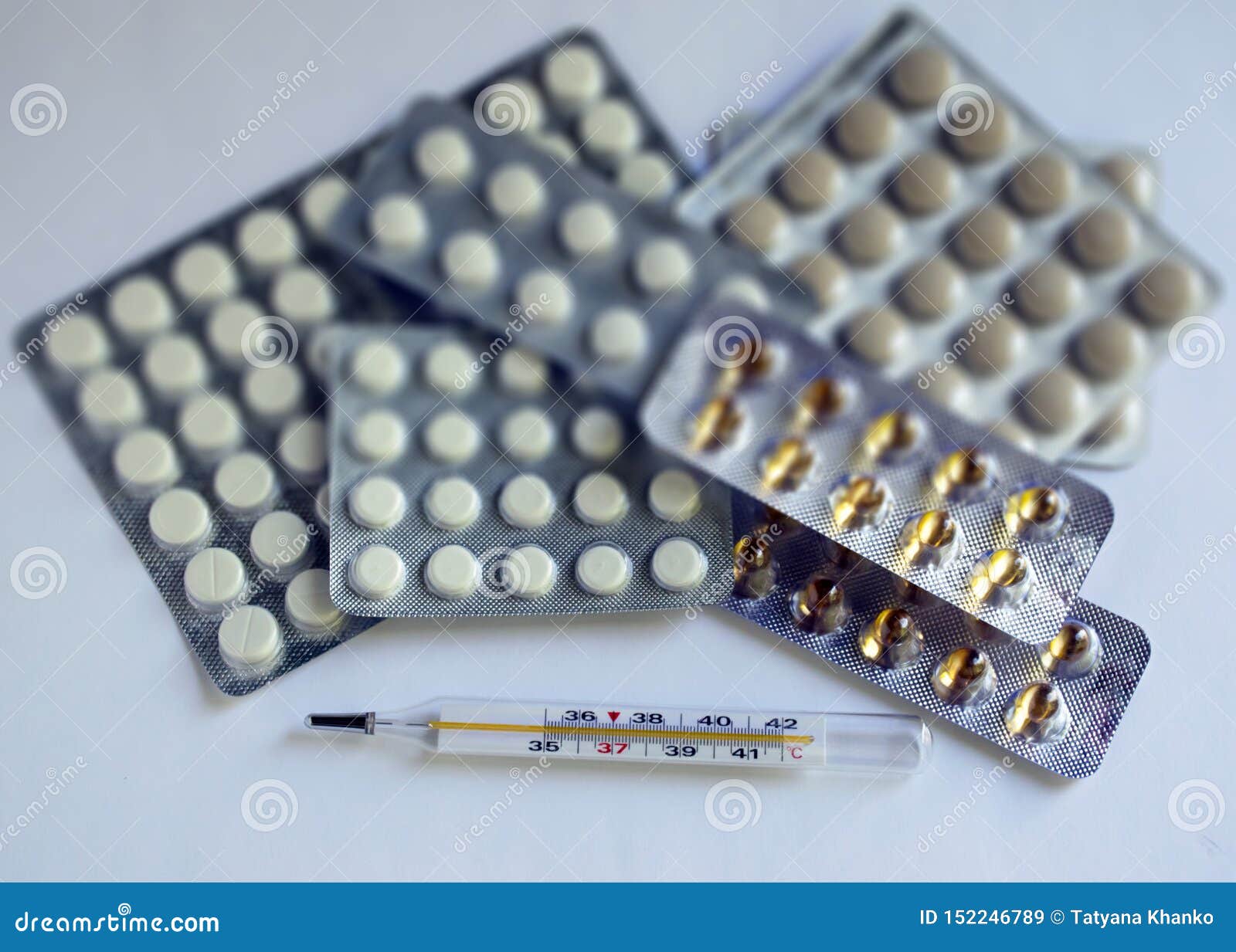 ..Tablets in Packs are on the Table. Antibiotics from the Virus ...