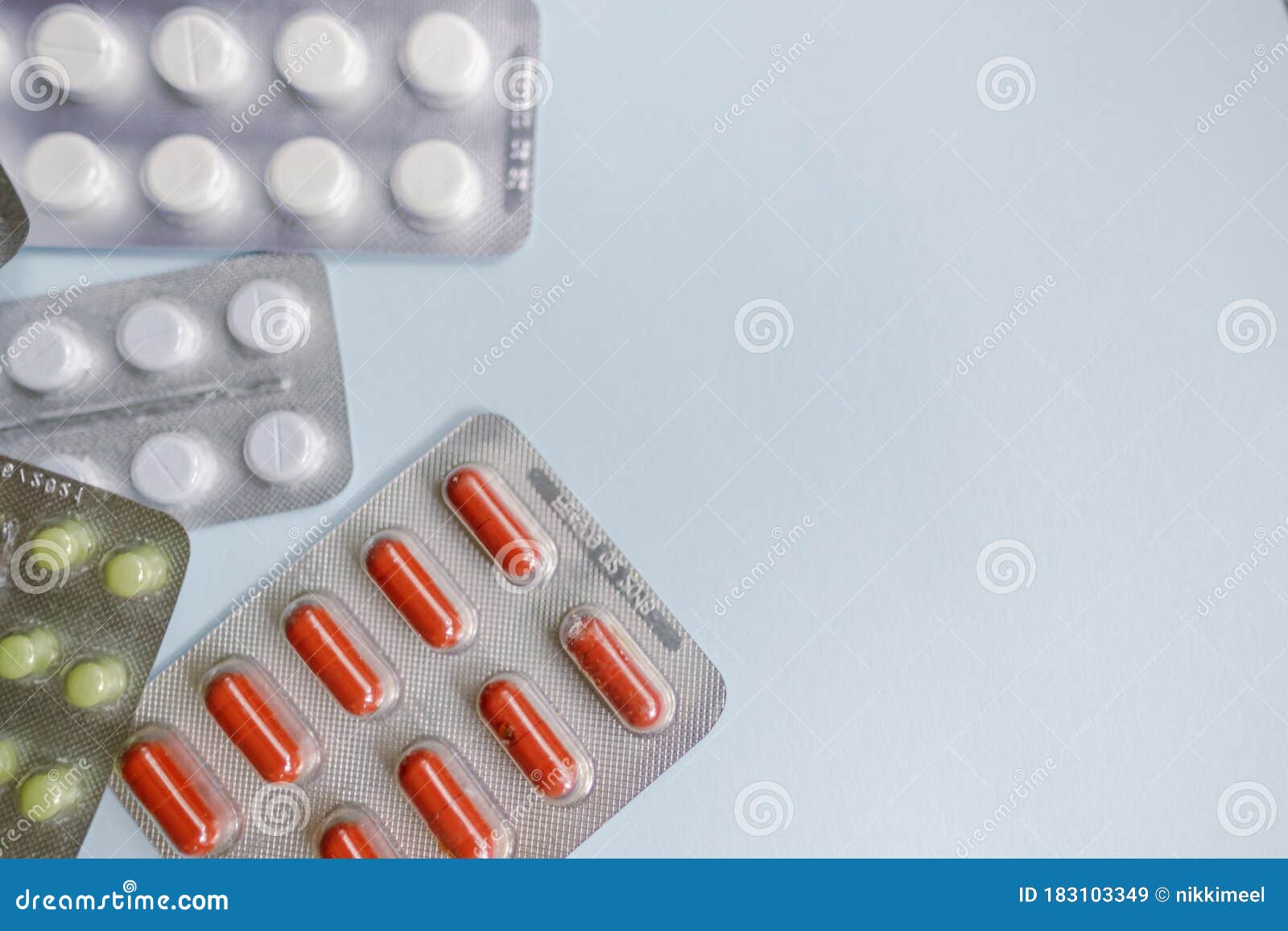 Tablets in packs. stock image. Image of lifestyle, closeup - 183103349