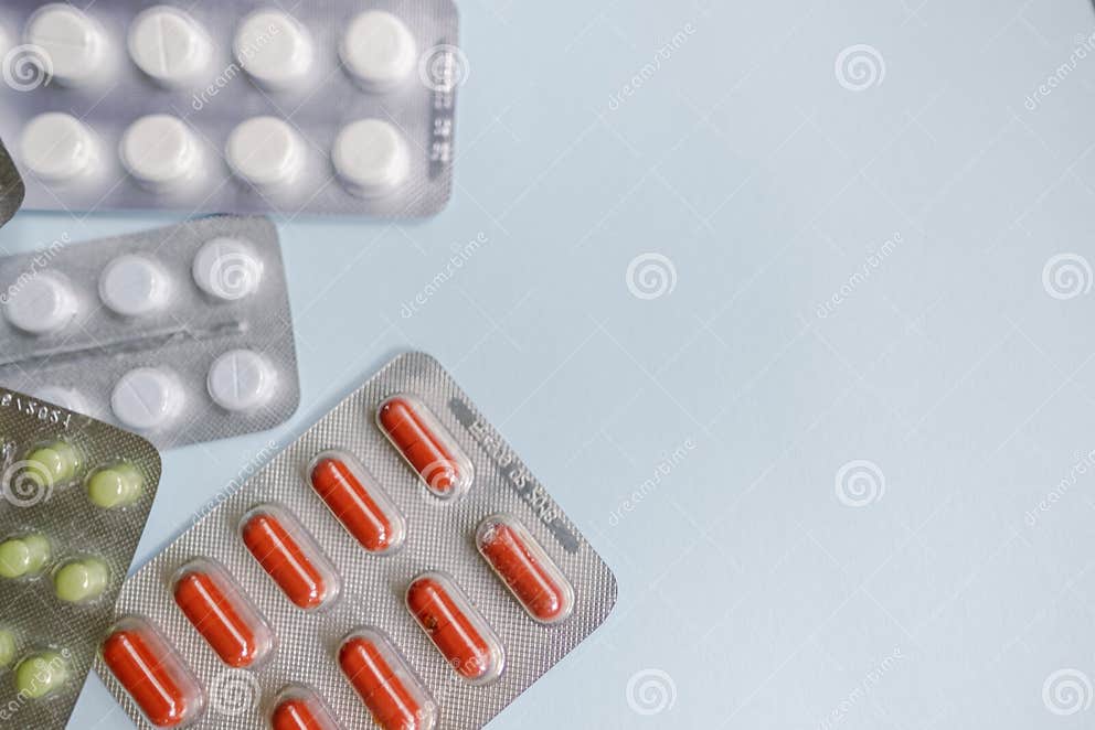 Tablets in packs. stock image. Image of lifestyle, closeup - 183103349