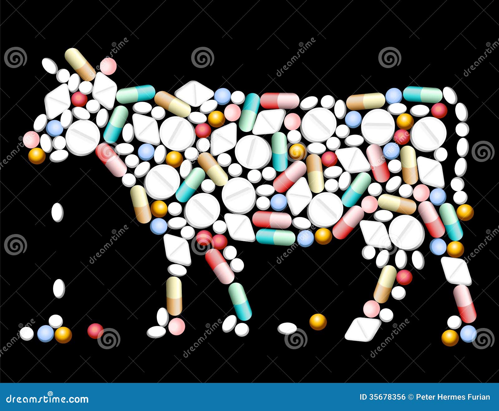 Tablets Pills Cow stock vector. Illustration of food - 35678356