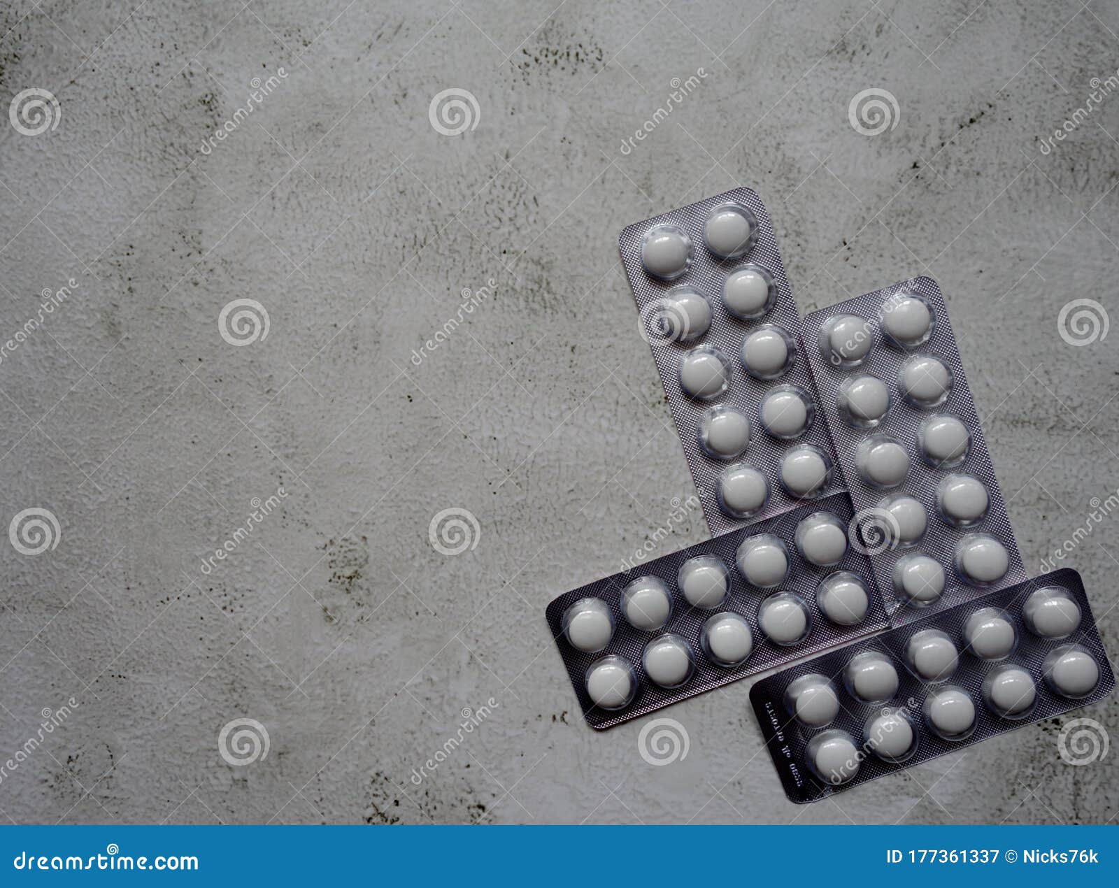 Layout of Tablets in Plastic Packaging on a Light Background Stock ...