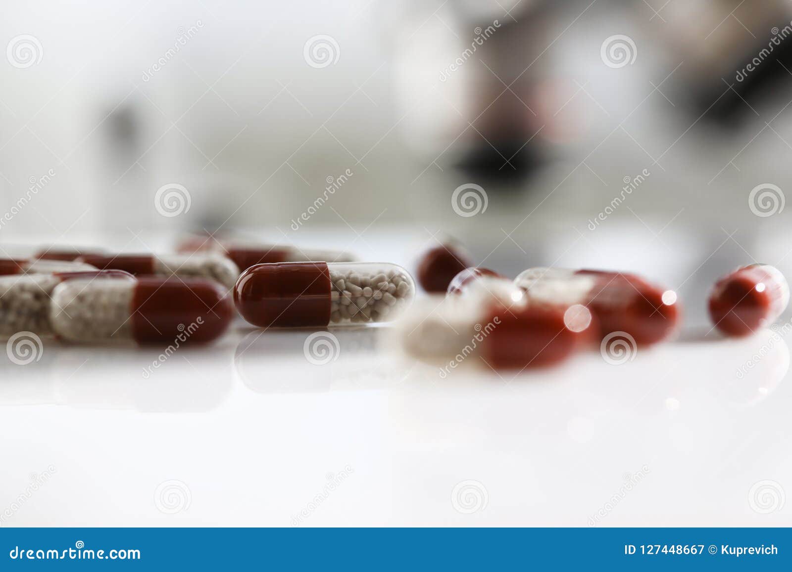 Tablets Scattered on the Table of the Stock Image - Image of background ...
