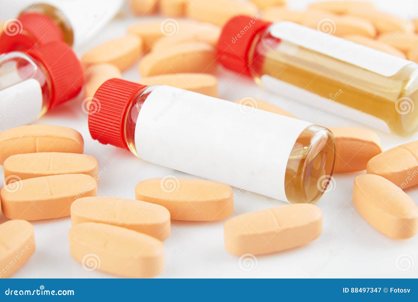 Tablets and Solution for Injections Stock Image - Image of illness ...