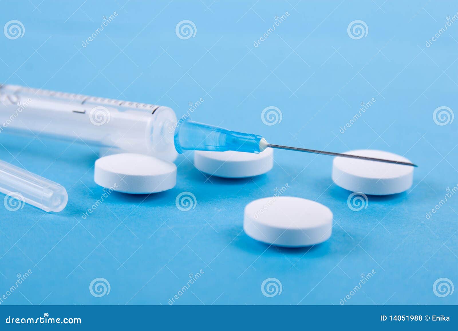Tablets and syringes stock photo. Image of bottle, care - 14051988