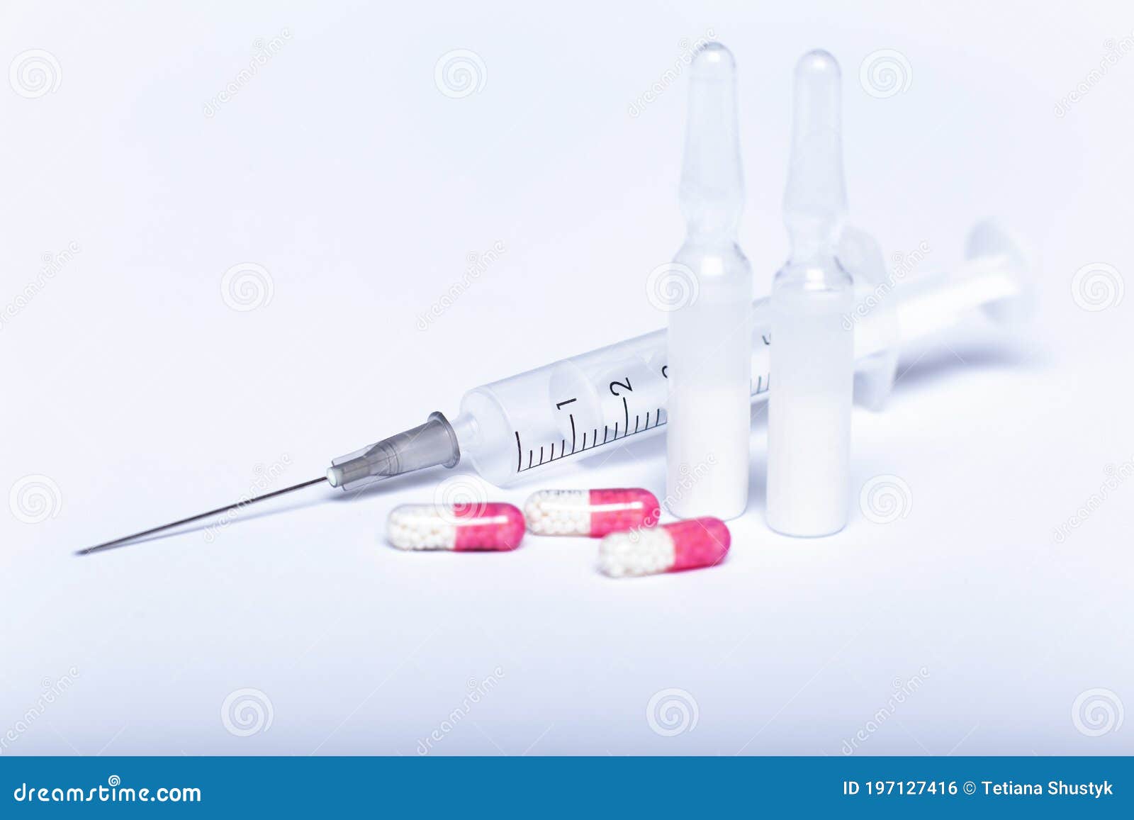 Ampoules For Injection With Medication. Transparent Capsules With ...