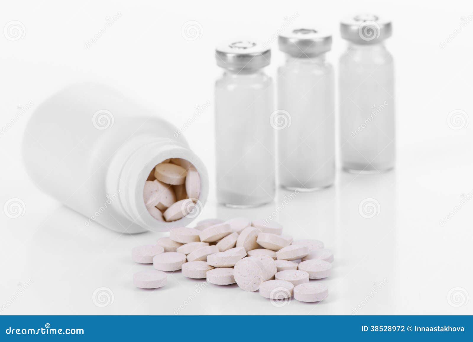 Tablets with vials stock photo. Image of illness, hypodermic - 38528972