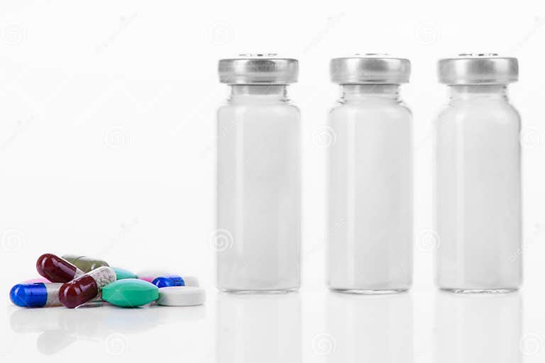 Tablets with vials stock photo. Image of injection, biotechnology ...
