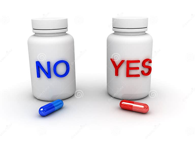 Tablets yes or not stock illustration. Illustration of close - 3478079