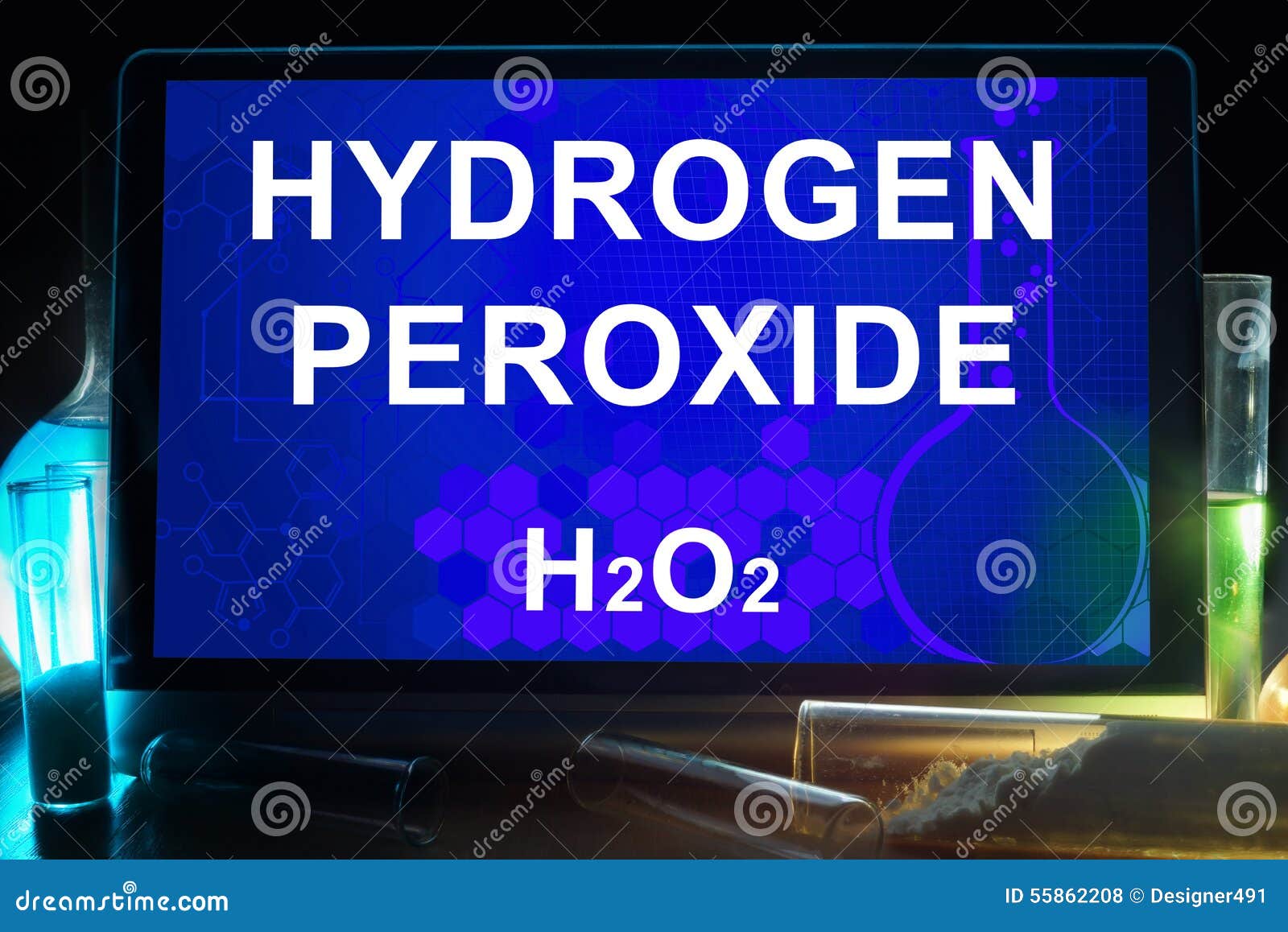 Tablette Avec La Formule Chimique Du Peroxyde D'hydrogène Photo stock ...
