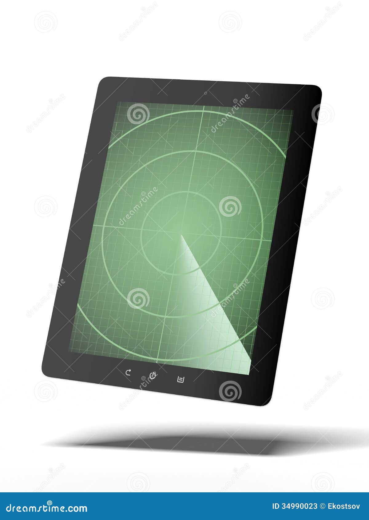 Tablette avec le radar illustration stock. Illustration du objet - 34990023