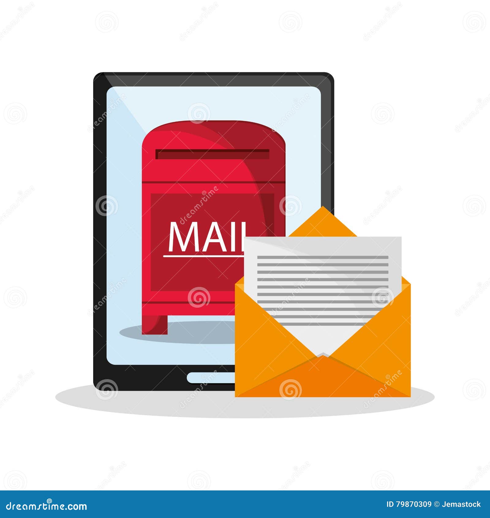 Tablette Et Enveloppe De Concept De Courrier Illustration Stock ...