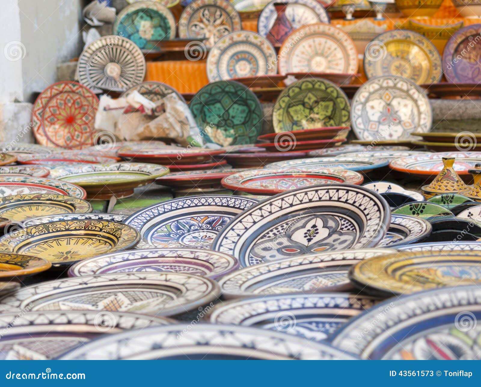Tableware Colored of Morocco. Stock Image - Image of ceramics, colorful ...