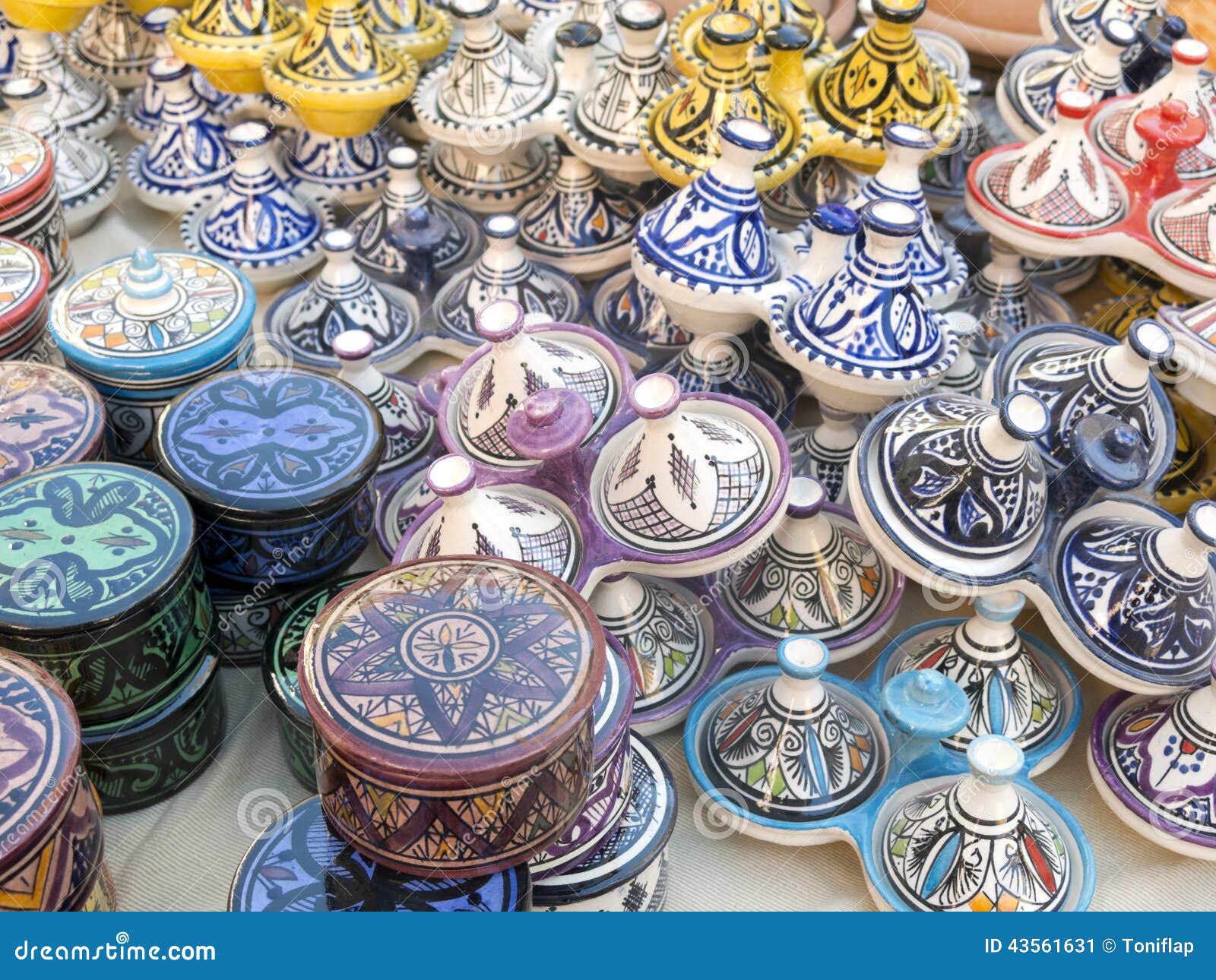 Tableware Colored of Morocco. Stock Image - Image of morocco, africa ...