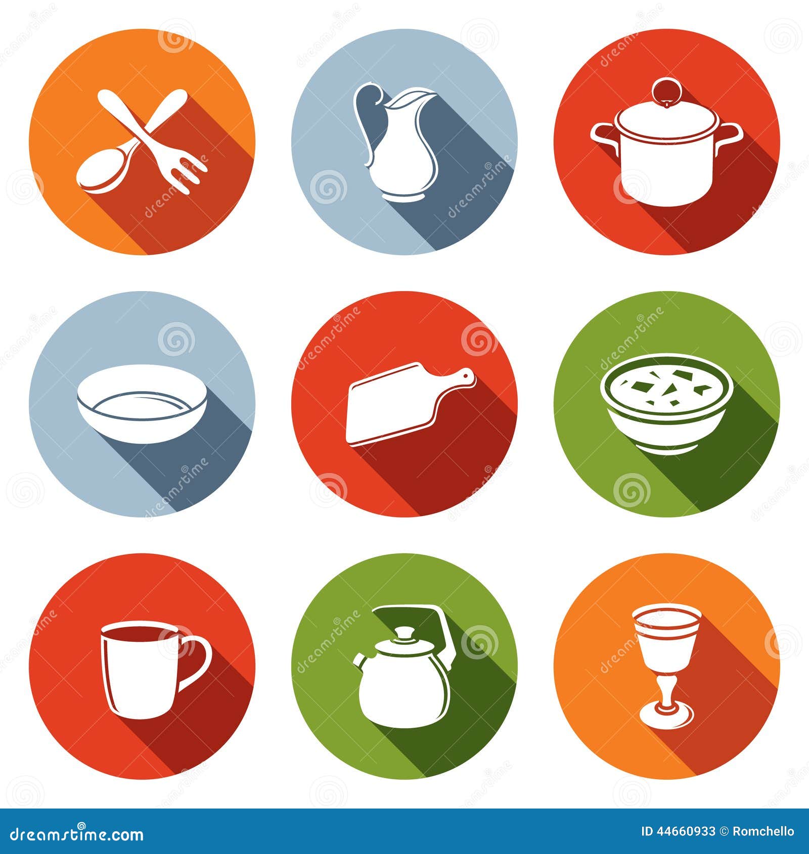 Tableware Icons set stock illustration. Illustration of kitchenware ...