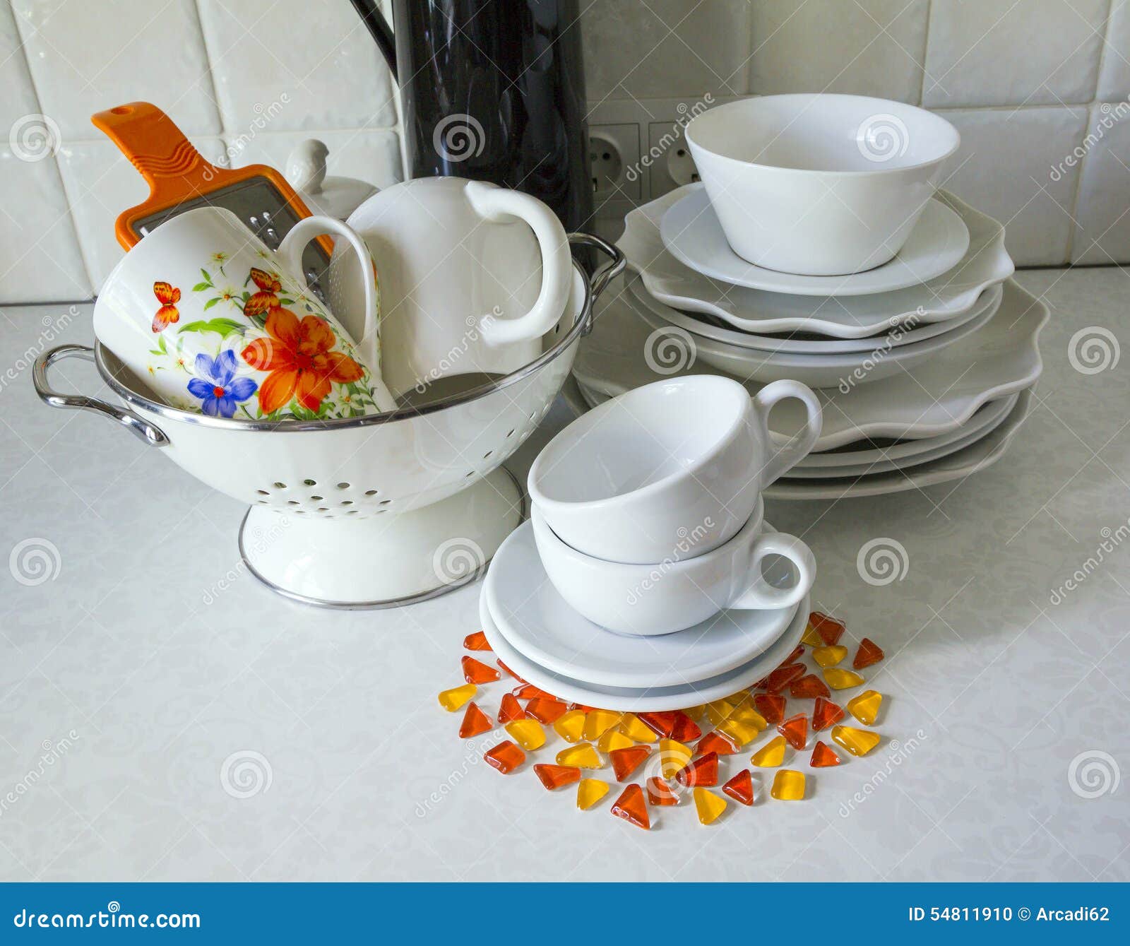 Tableware. interior stock photo. Image of kitchen, cups - 54811910